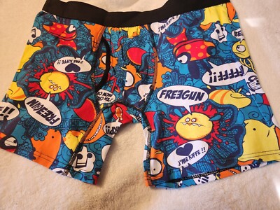 New Silly Funny Colorful Men's Sz L Multi-Color Cartoon Boxer Brief | eBay