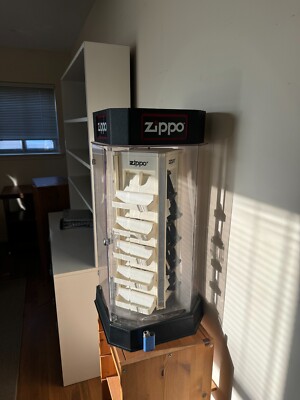 Vintage Zippo Lighters Rotating Motorized Lighted Display Case W/Key | eBay