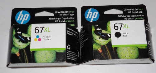 Genuine HP 67XL Black & Tri Color Ink Cartridges Dated 2025 NEW 67 XL ...