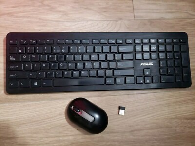 Asus Model AK1L Wireless English Keyboard Mouse & USB Receiver Dongle ...