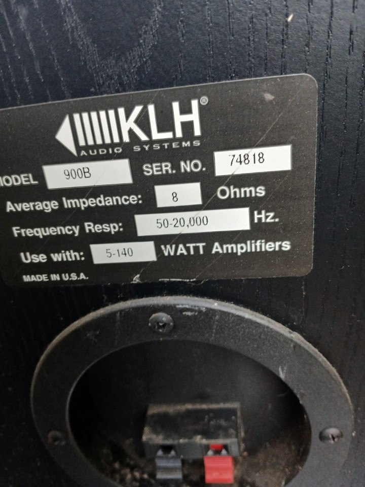 Pair Of Vintage KLH 900B Black Woodgrain Shelf Speakers 140Watt. | eBay