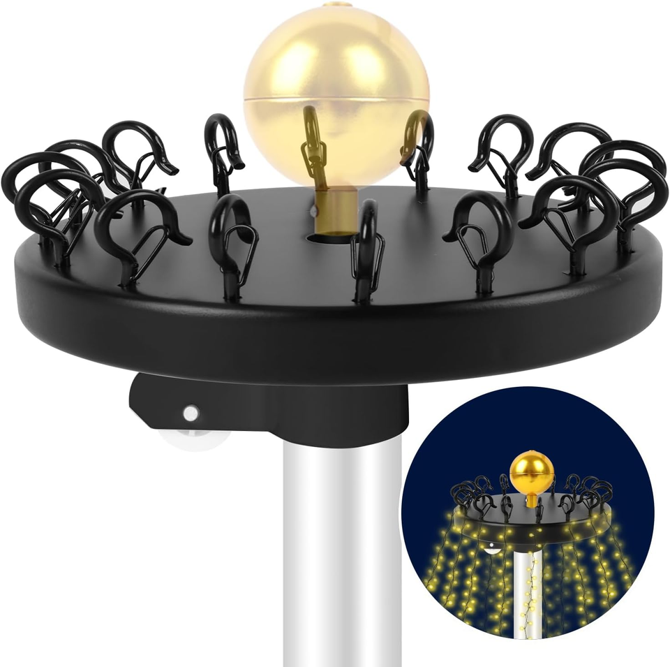 Christmas Tree Flag Pole Mega Topper Light Hook, Outdoor Telescoping ...