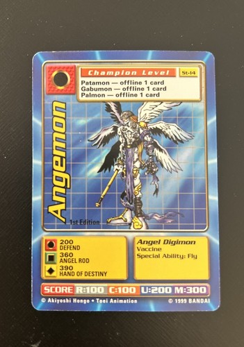 1999 Digimon Champion Angemon #ST-14 1st Edition Near Mint | eBay