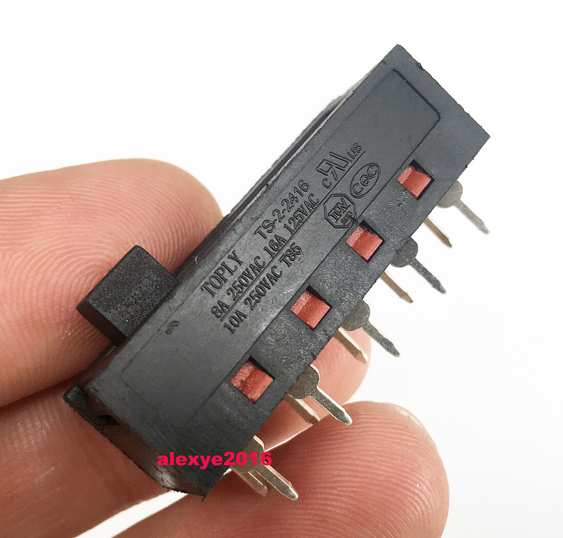 TOPLY TS-2-2416 Slide Switch 10 Pins 4 Positions 10A 250VAC T85 | eBay