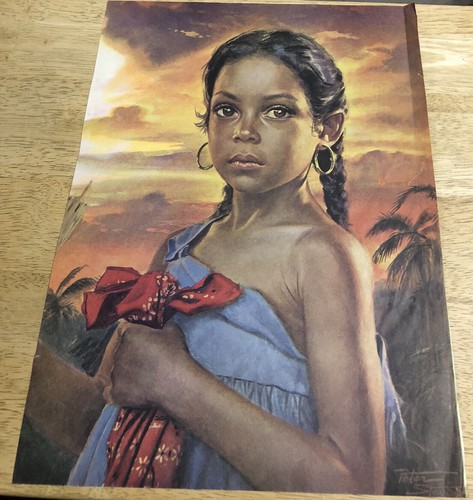 1950s Pretty Island Girl - Peter Stevens Art Vtg Sat Evening Post Page ...