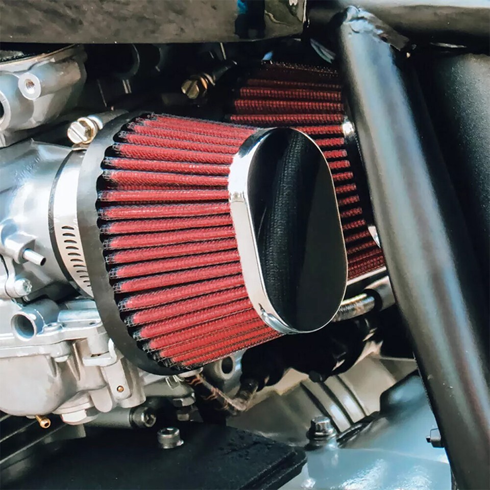 2 Pcs Motorcycle Carburetor High Flow Air Intake Filter Engine Pipe ...