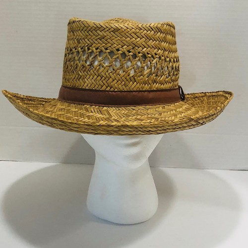 Straw Hat Fedora Medium Triangle Headwear Wide Brim Unisex | eBay
