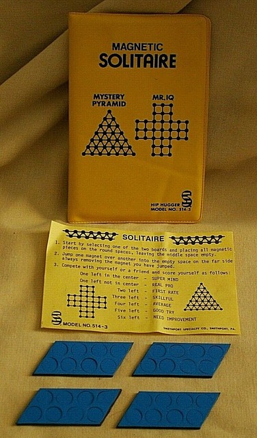 Solitaire Magnetic Hip Hugger Model No 514-3 Smethport USA Travel Game ...