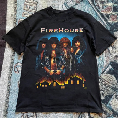 FireHouse Band Gift For Family Black T-Shirt Cotton All Size | eBay