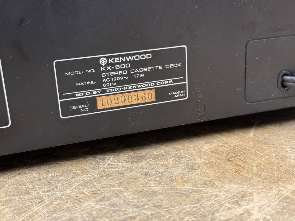 KENWOOD KX-800 CASSETTE DECK | eBay