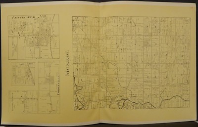 Ohio Ashtabula County Map Monroe Township 1905 Dbl Pg !W16#24 | eBay