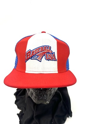Vintage Baseball USA Red White Blue SnapBack Trucker Ajd Lucky Stripes ...