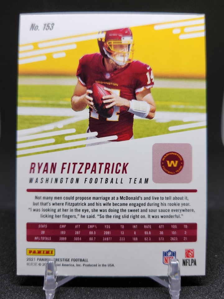 2021 Panini Prestige Football Ryan Fitzpatrick #153 - Washington ...