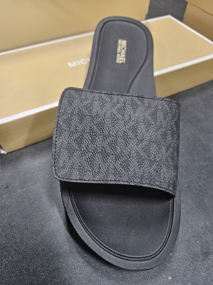 Michael Kors SLIDES Wade Adjustable MK Logo slide Sandal shoes CHOOSE ...