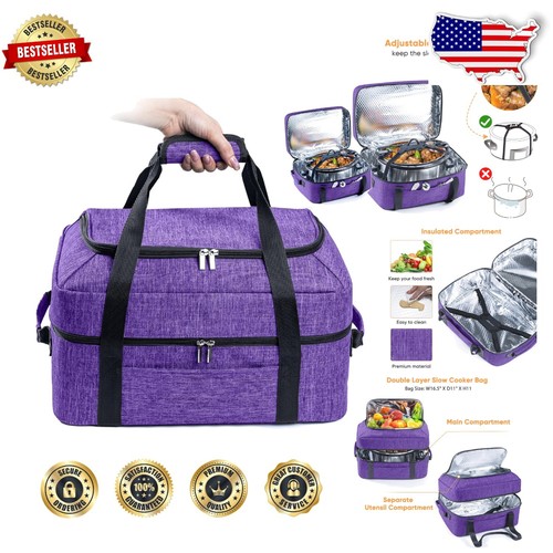 Durable Insulated Slow Cooker Bag with Multi-Method Carrying Options ...