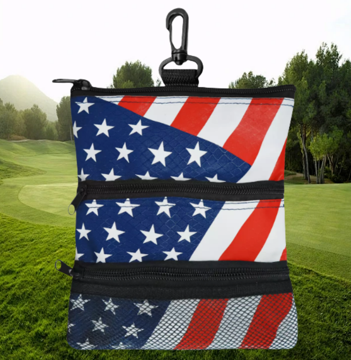 Golf Bag Accessories Valuables Pouch Bag Multi Pocket Zipper Hook Tee ...