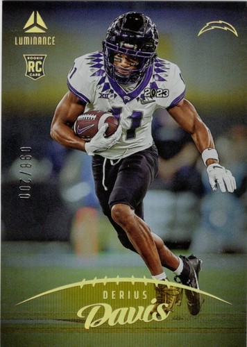 Derius Davis /200 - 2023 Panini Luminance Chargers Rookie RC Vertical ...