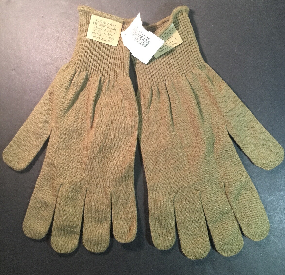 GI CW Lightweight Glove Insert XL 8415-01-333-9714 Indogem NWT Green | eBay