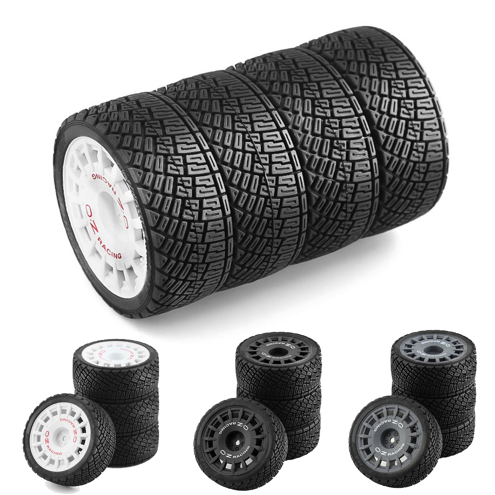 1/10 Rally RC Car Wheel Rim Tires Set for HPI Tamiya TT02 XV01 WRC C3 ...