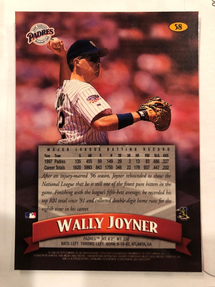 1998 Topps Finest #58 Padres Wally Joyner Baseball Card | eBay