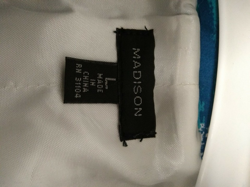 NWT Madison Jacket Size Large Blue White Teal 3/4 Sleeves Pockets new ...