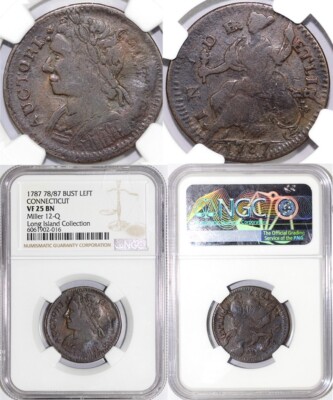 1787 1c 78/87 Bust Left Connecticut Colonial Coin NGC VF 25 | eBay