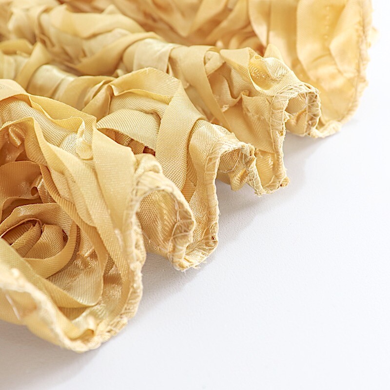 90x156" SATIN Ribbon Rosette Rectangle TABLECLOTH Designer Wedding ...
