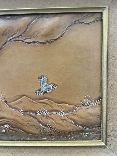 Roger & Marie Kull 1988 Sculpted Leather Art with Turquoise Stones ...