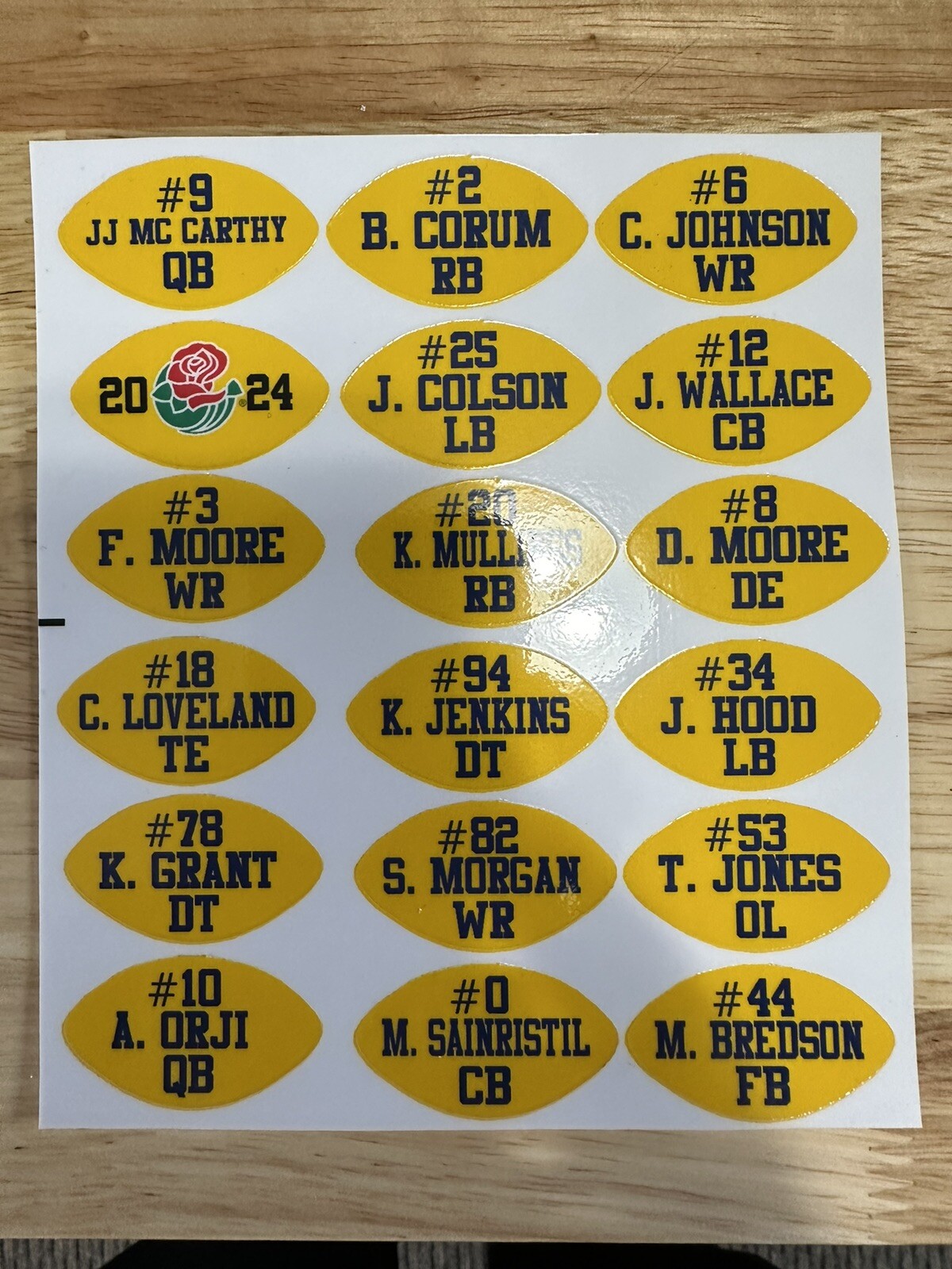 Michigan Wolverines Championship Award Decals For Full Sized Helmets (1 ...