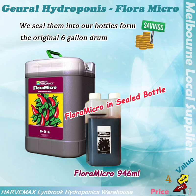 General Hydroponics Flora Micro Refilled in Sealed Bottle Growth Nutrient 946ml | eBay Australia