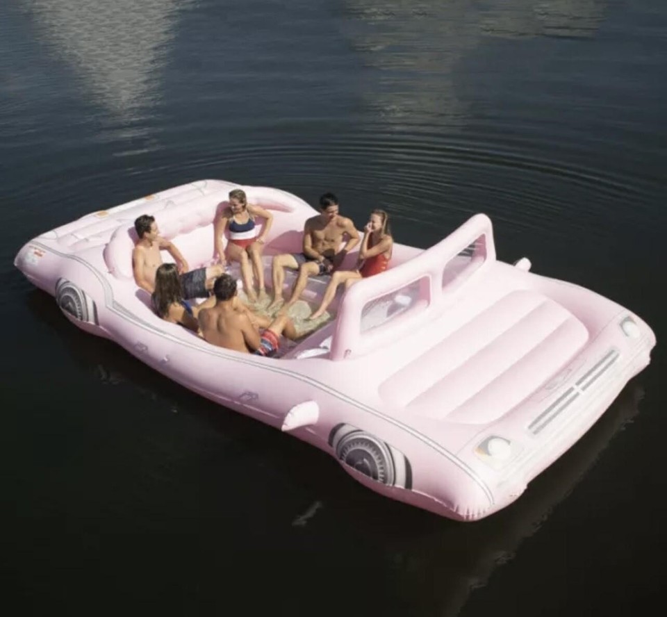 GIGANTIC Inflatable PINK LIMO Vintage Cruiser 6-person Party Float ...