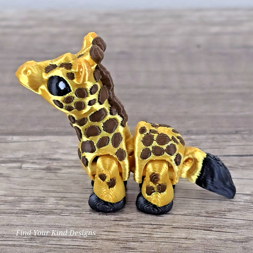 3D printed Giraffe Hatchling flexi fidget articulated toy 2.25" Safari ...