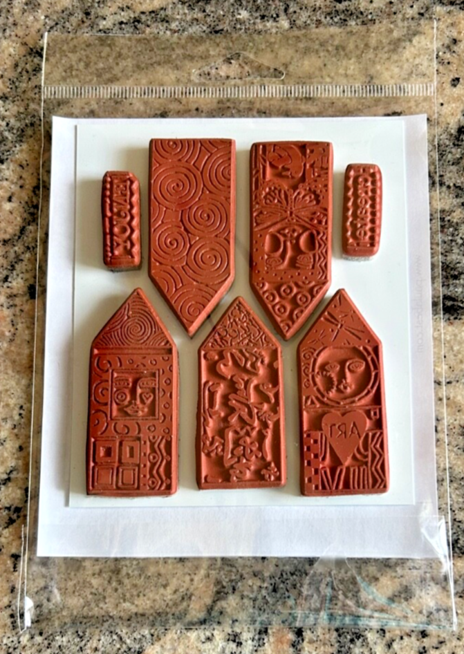 Paula Best Art Houses Cling Mount Rubber Stamp Set - Mixed Media | eBay