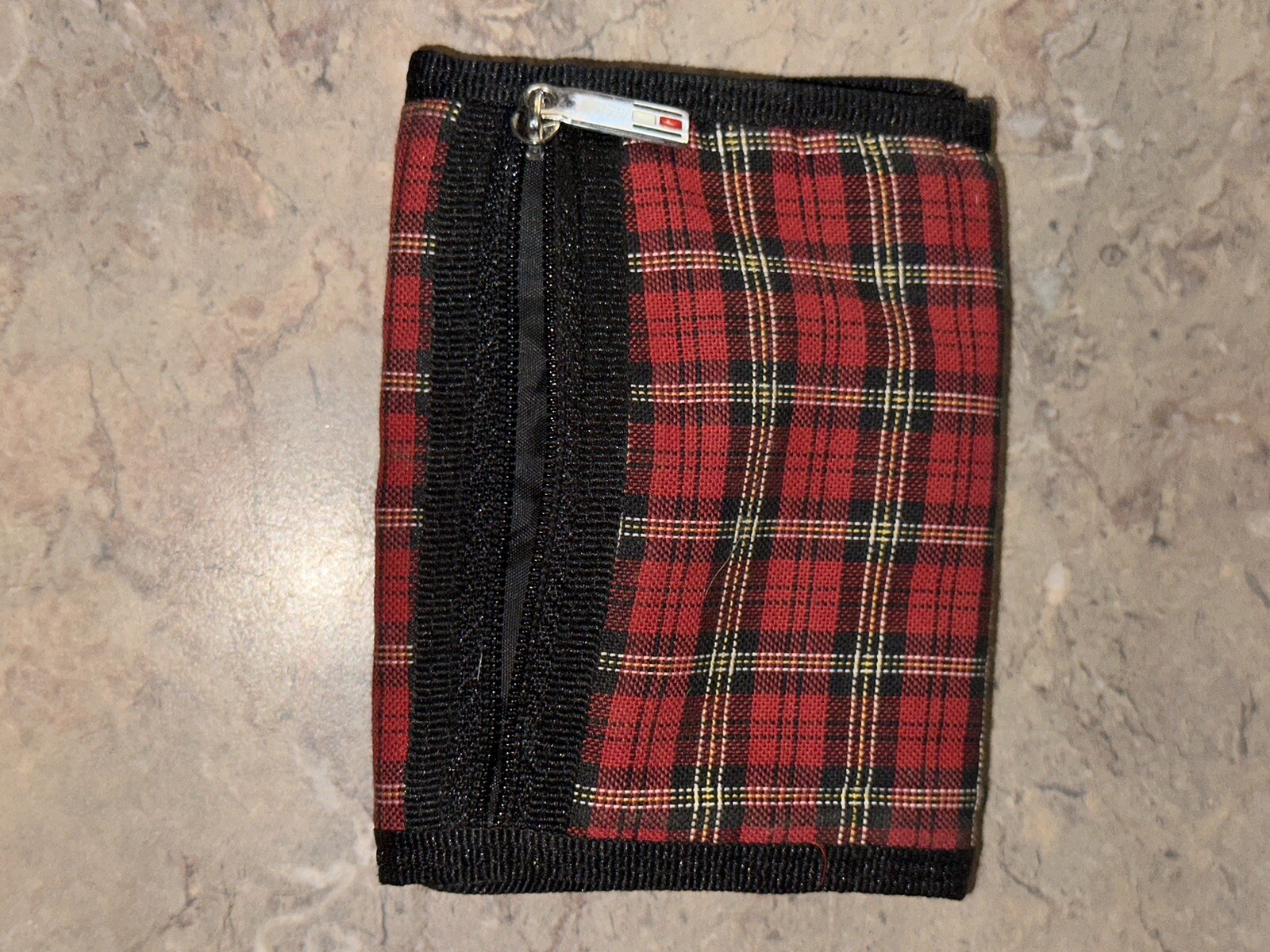 Tommy Hilfiger Old School Tri Fold Red Plaid Wallet w… - Gem