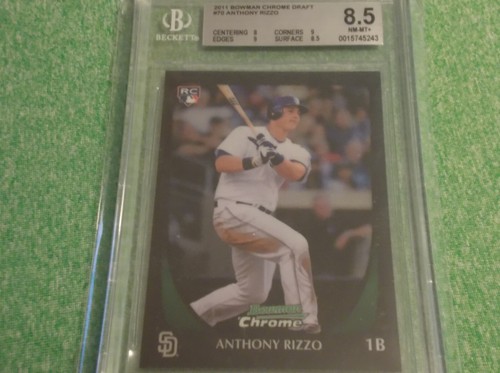 2011 Bowman Chrome Draft ANTHONY RIZZO Rookie #70 BGS 8.5 NM-MT+ Cubs ...