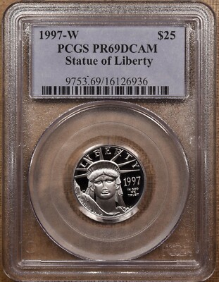1997-W Platinum Proof Statue of Liberty $25, PCGS PR69 DCAM ...