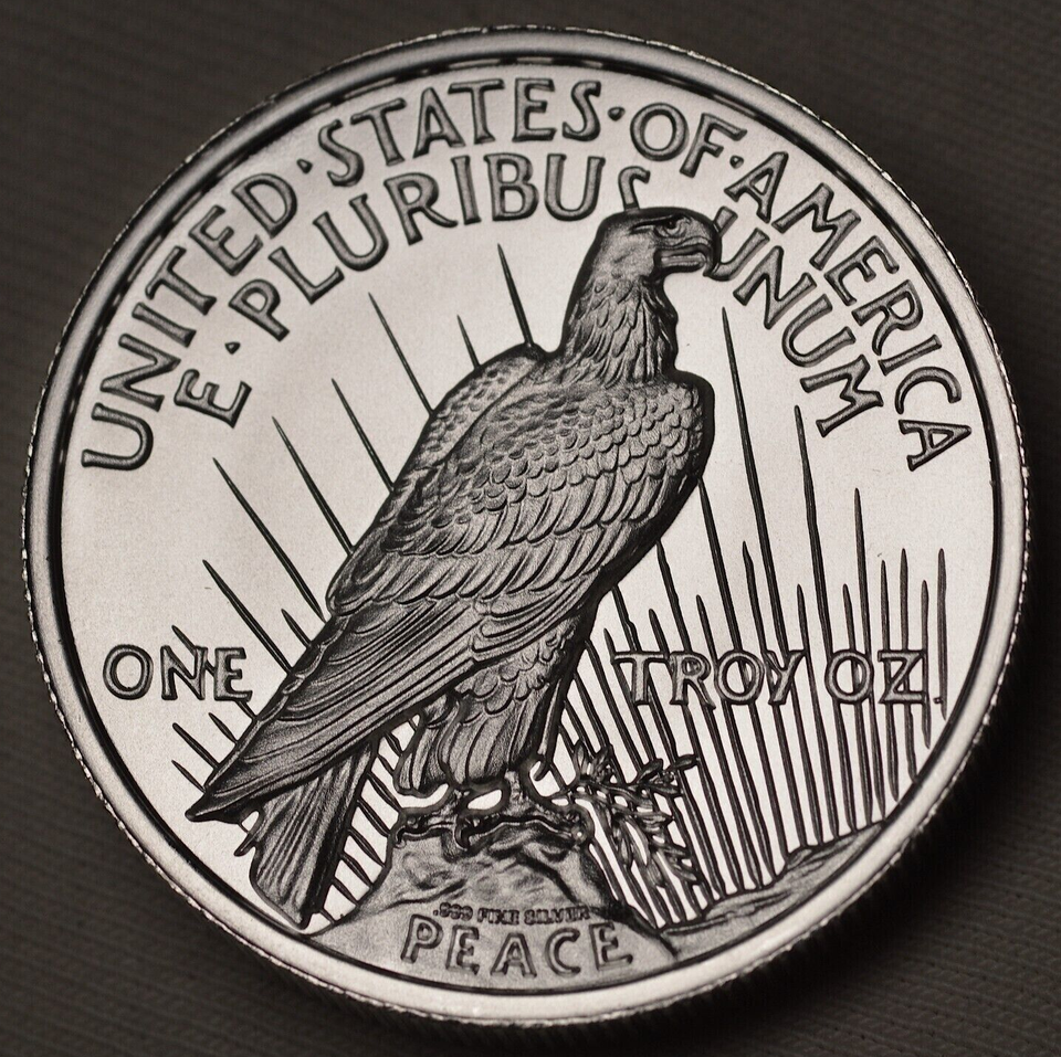 1921 PEACE DOLLAR PROOF HIGH RELIEF 1 OUNCE SILVER ROUND .999 SILVER ...