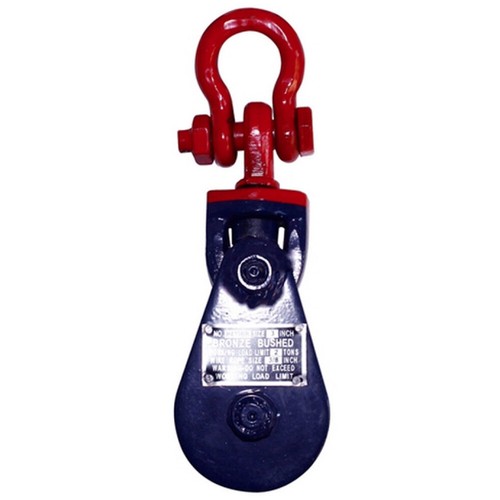 12 Ton Snatch Block 8" Sheave Wheel 3/4" Wire Rope Shackle Clevis ...
