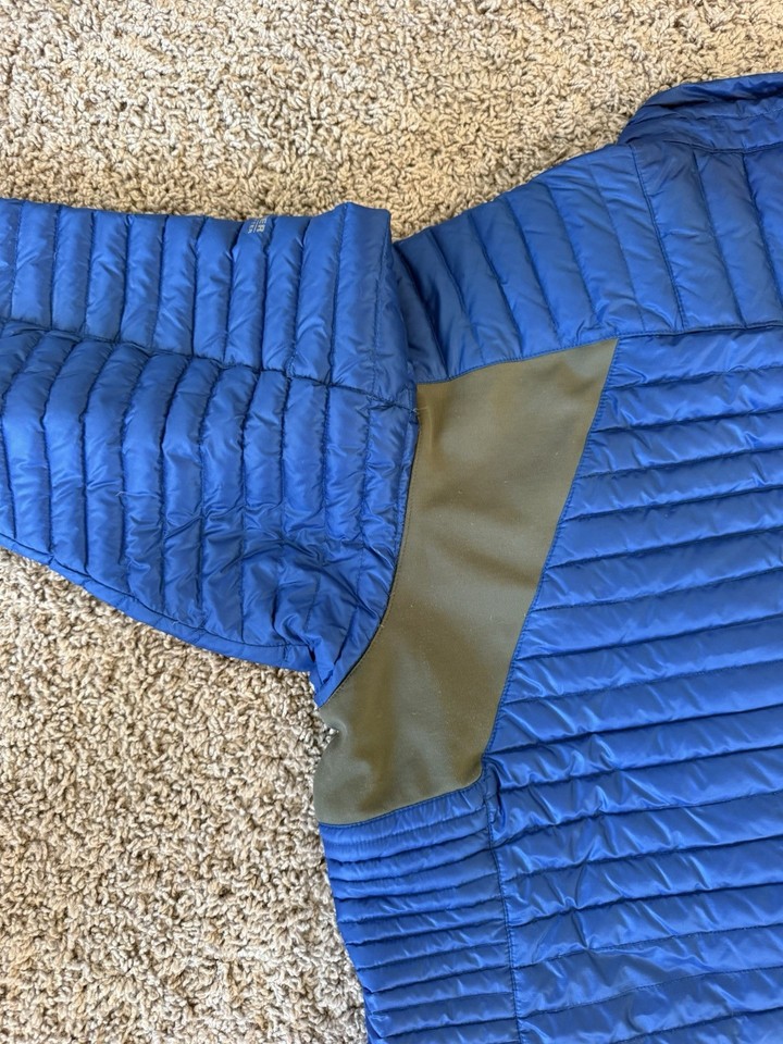 Eddie Bauer Men's XL Blue Wide Channel Hooded Jacket Down Puffer, Full ...