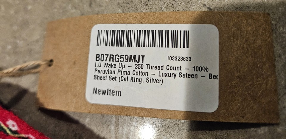 New, Peruvian Pima Cotton KING Sheet Set, 350 Thread count. I.U WAKE UP ...