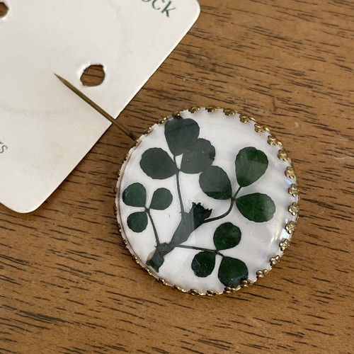 Real Shamrock Pin Brooch by Trefoil Waterford Ireland - St. Patrick’s ...