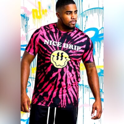 boohooMAN Mens Quavo Nice Drip Print Drip Face Tie Dye T-Shirt | eBay