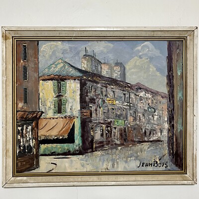 Post-Impressionist Paris City Painting 16x20" Jean Bois Oil On Board ...