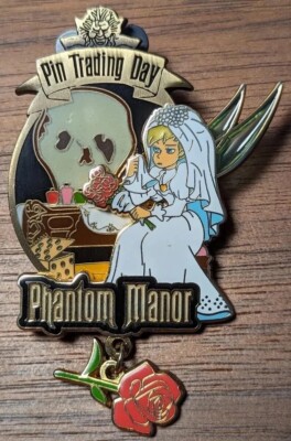 DLP Tinker Bell Mirror Phantom Manor Dangle Bride Rose Paris Disney Pin ...