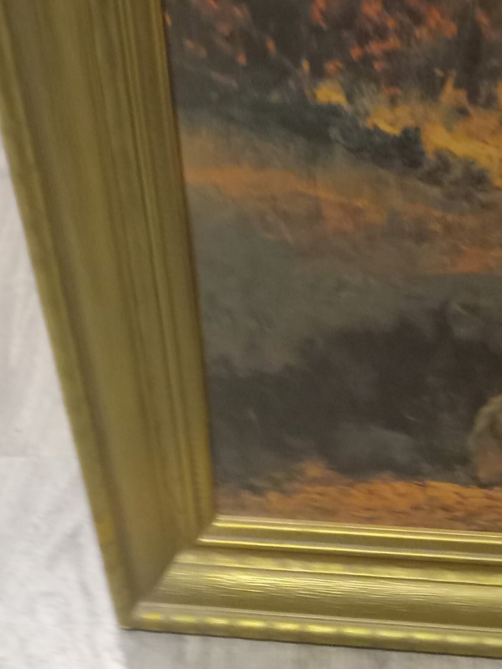 ROBERT WOOD OCTOBER MORN OIL PAINTING, PRINT,COPY 1956 36" BY 25" ORIG ...