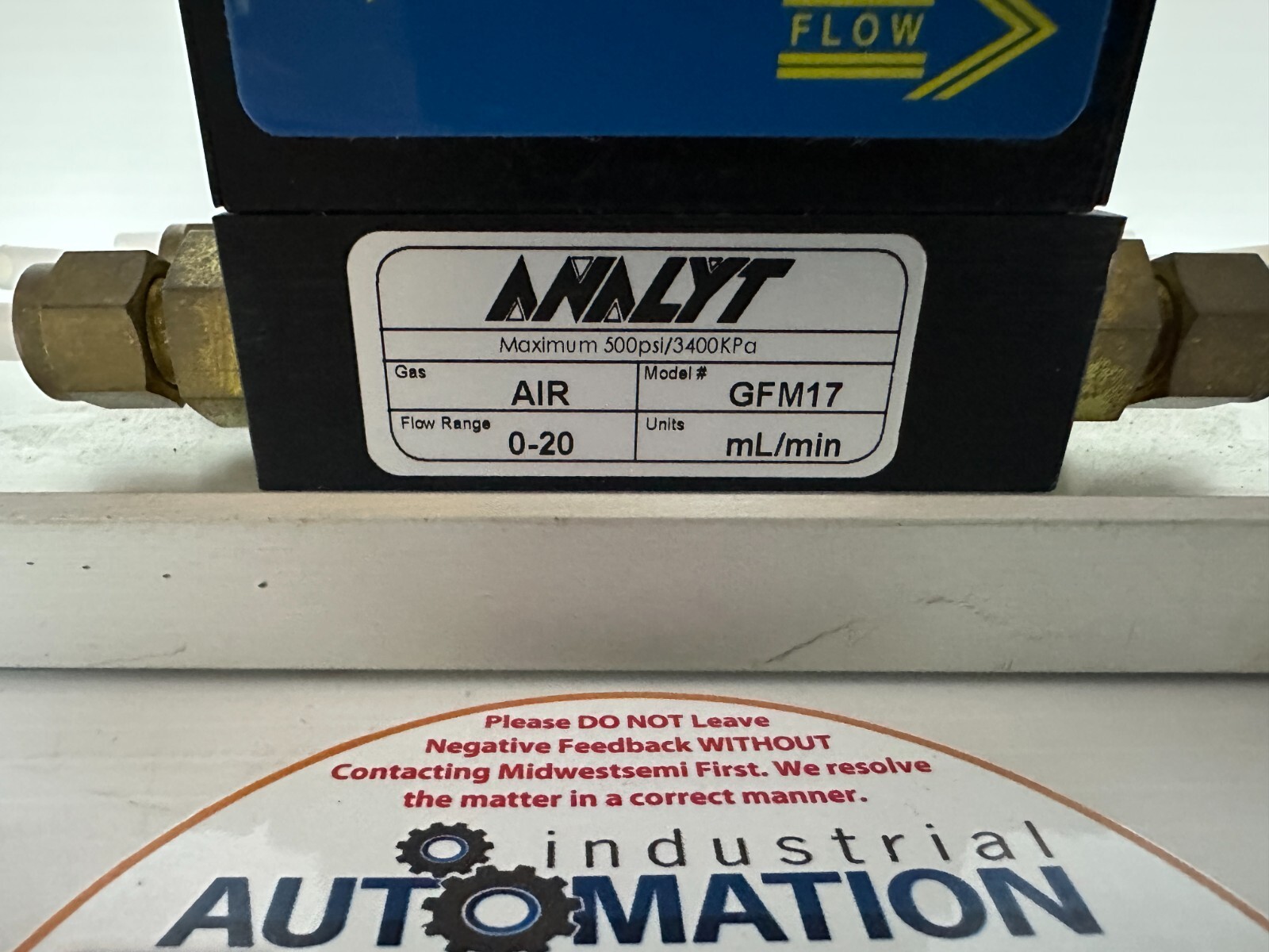 LOT OF 3 GFMS-010449 AALBORG GFM17 MASS FLOW METER 500 PSI MAX FLOW ...