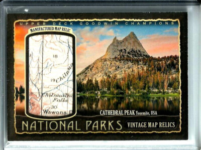 2017 UPPER DECK GOODWIN NATIONAL PARKS MAP # NP-1 Cathedral Peak # 48/ ...