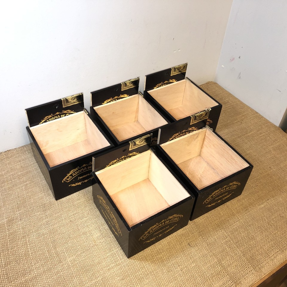 Lot of 5 La Aroma Immensa Empty Wooden Cigar Boxes 6.5x6.5x4 #78 | eBay