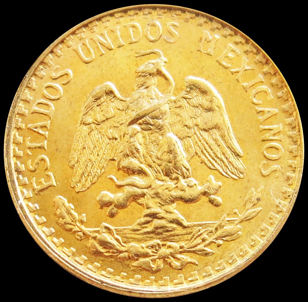 1945 GOLD MEXICO 2 PESOS COIN 1.666 GRAM UNCIRCULATED CONDITION MEXICO ...