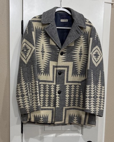 PENDLETON High Grade Western Wear Southwest Pattern Virgin Wool Coat ...